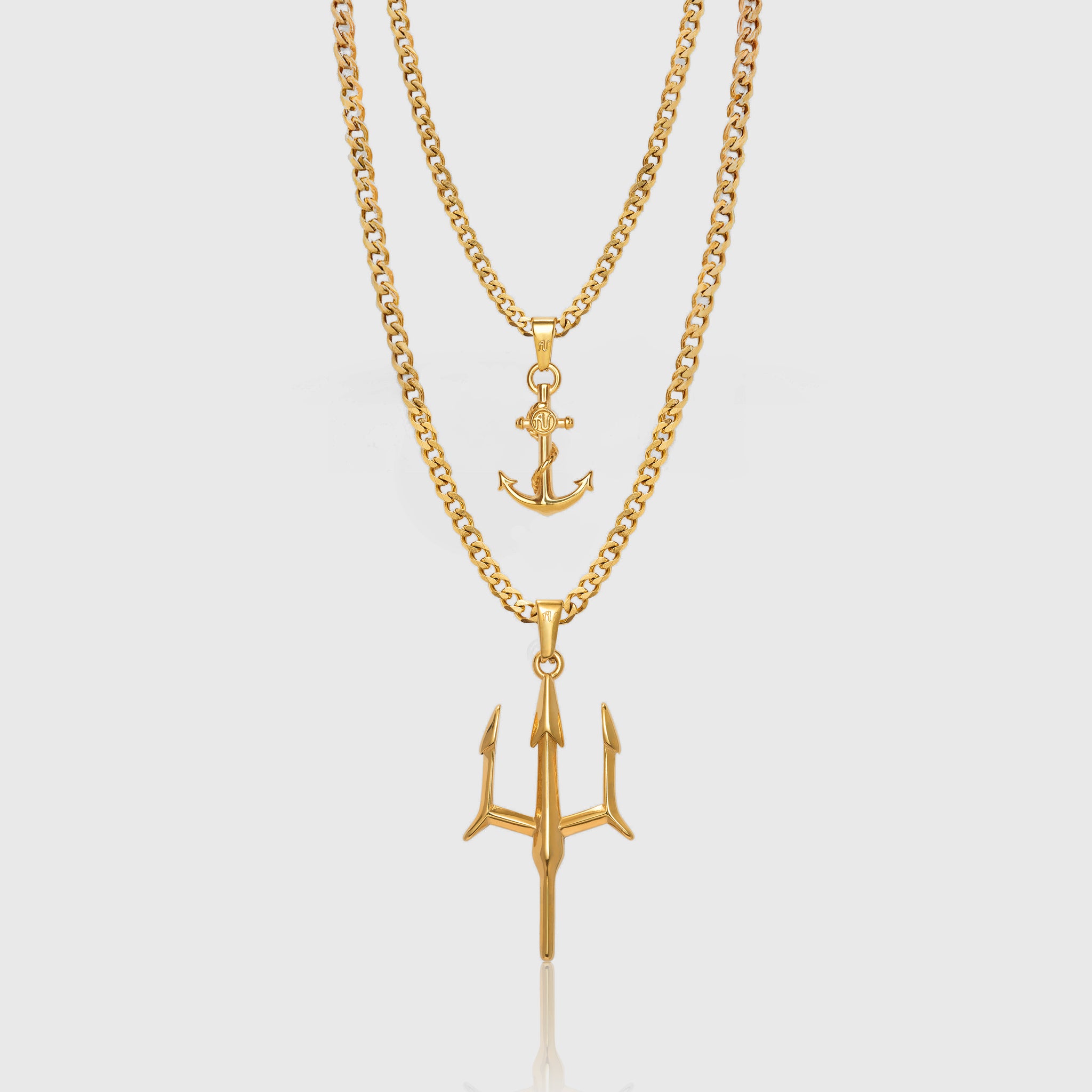 Gold Trident and Anchor Bundle - Men's Jewellery - Apollo Untold